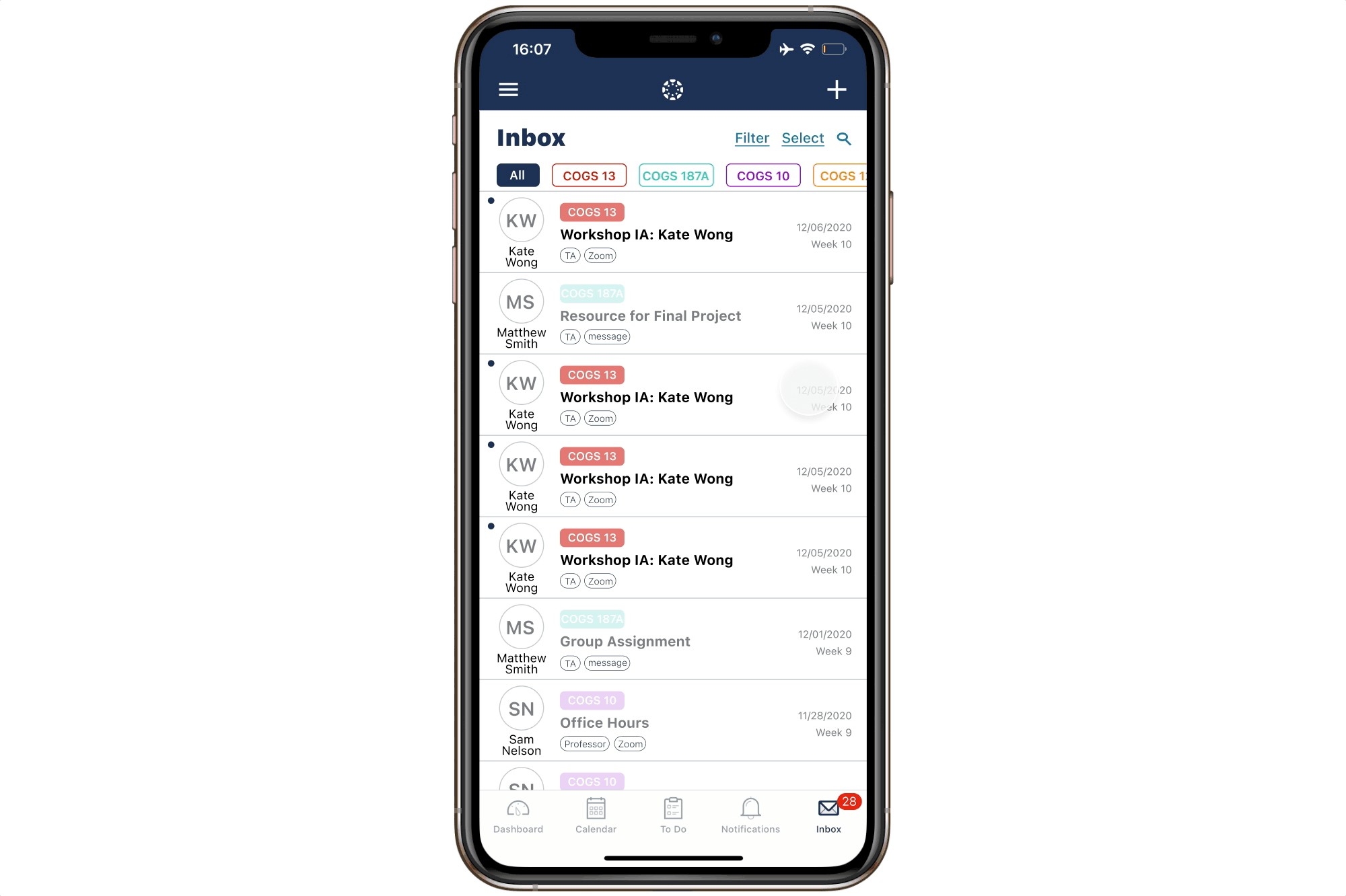 Canvas Inbox Redesign Yunfan Zhao